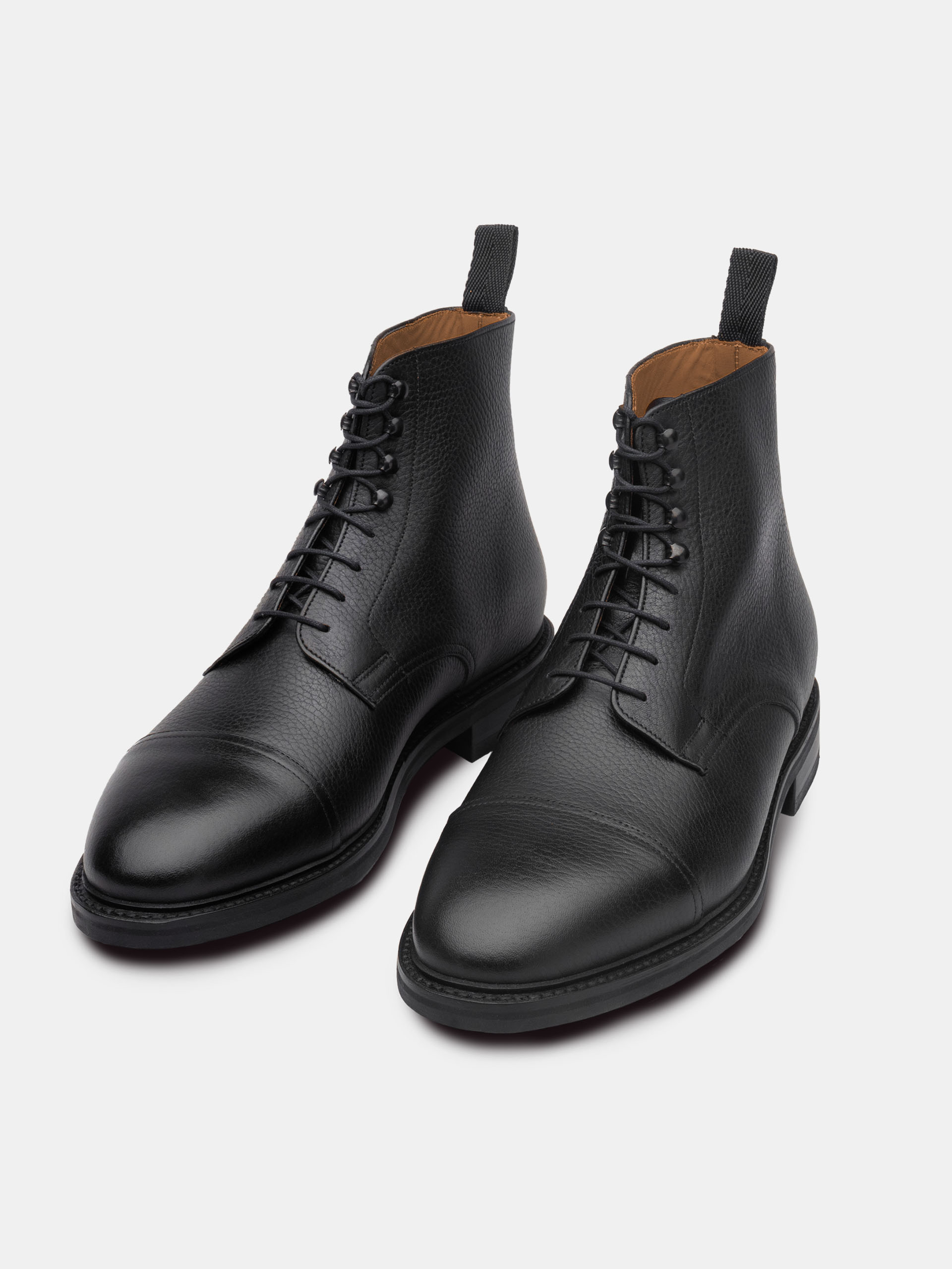 Der Jumper Boot - Schwarzes Narbenleder | MORJAS