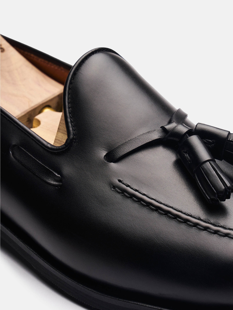 The Tassel Loafer - Black Calf - Rubber Sole | MORJAS